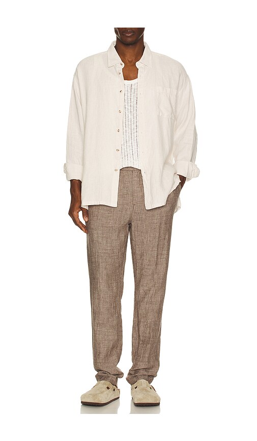 ONIA Onia Linen Tapered Pleated Trousers